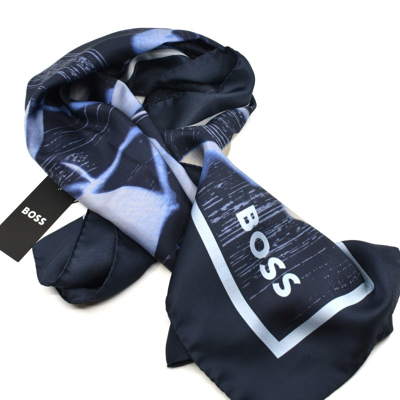 Boss scarf in Navy (BOSS-50536118-406) – Boutique Option