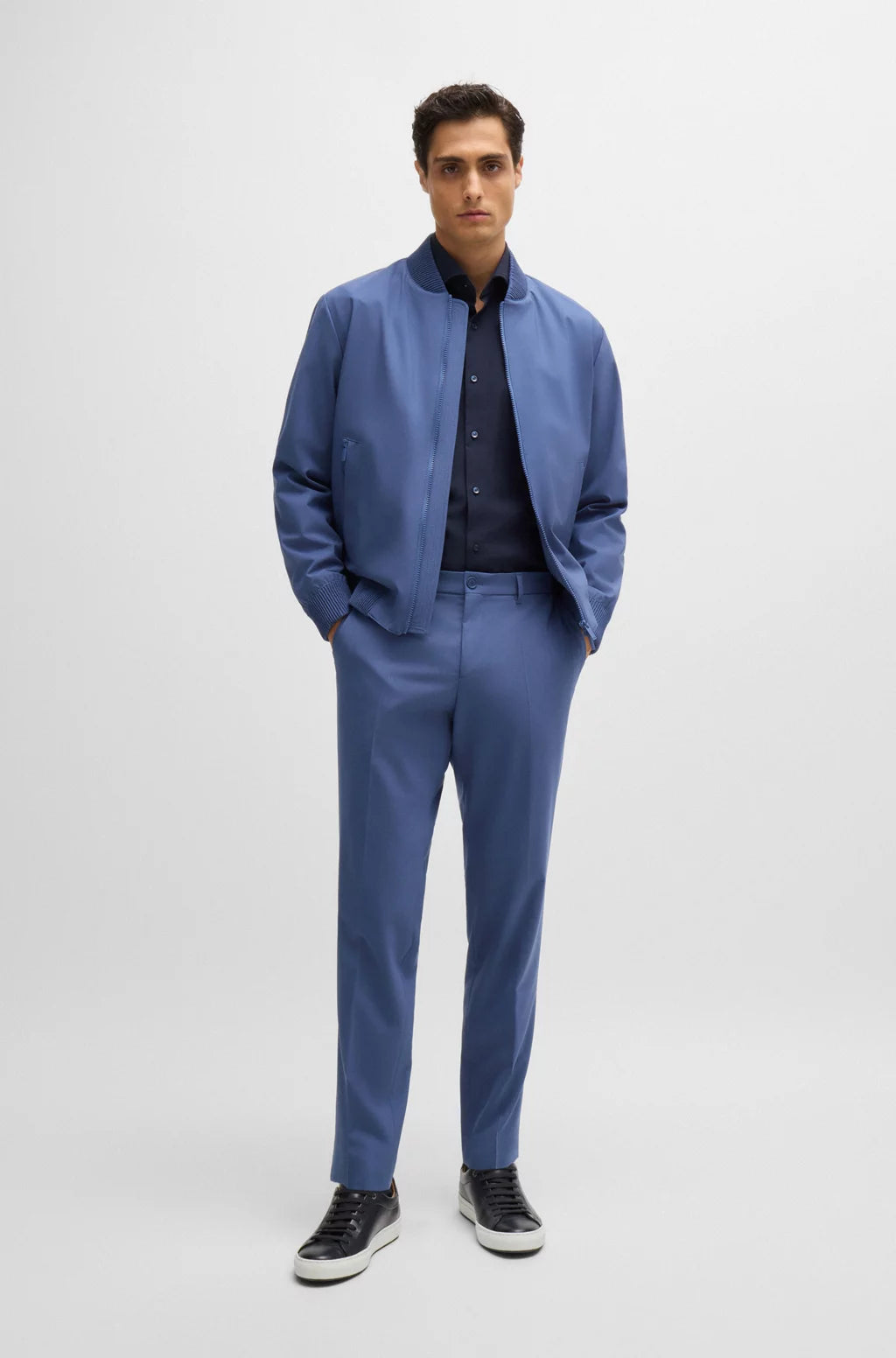 Hugo Boss Long Sleeve Shirt in Navy – Boutique Option