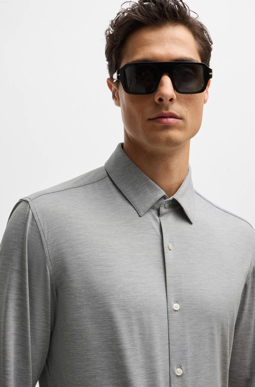 Hugo Boss Long Sleeve Shirt in Grey – Boutique Option